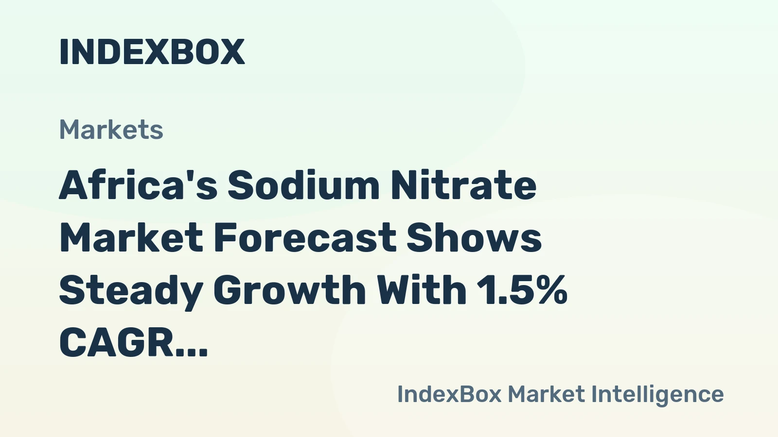 Africa's Sodium Nitrate Market Forecast Shows Steady Growth With 1.5% CAGR Through 2035