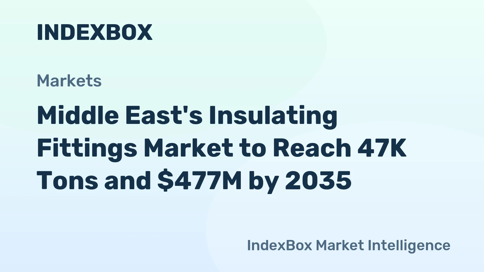 Middle East's Insulating Fittings Market to Reach 47K Tons and $477M by 2035