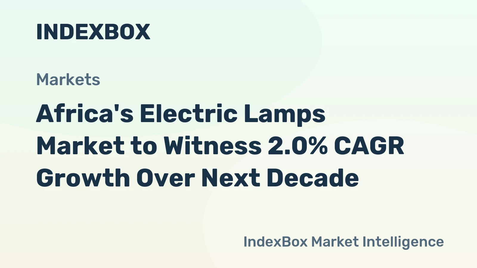 Africa's Electric Lamps Market to Witness 2.0% CAGR Growth Over Next Decade