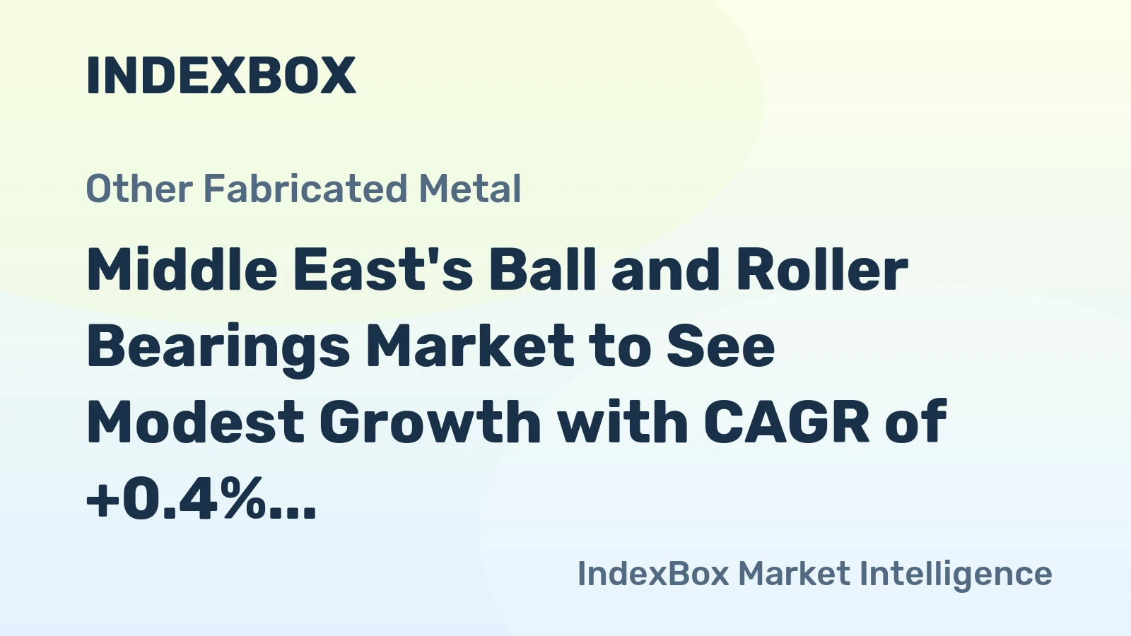 Middle East's Ball and Roller Bearings Market to See Modest Growth with CAGR of +0.4% from 2024 to 2035
