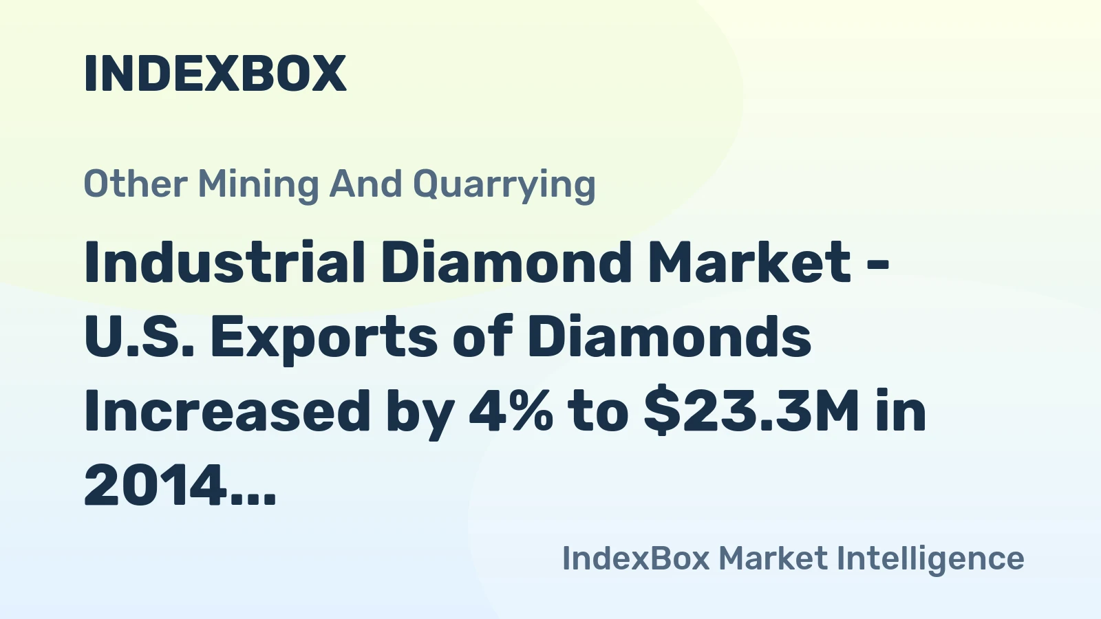 Industrial Diamond Market - U.S. Exports of Diamonds Increased by 4% to $23.3M in 2014