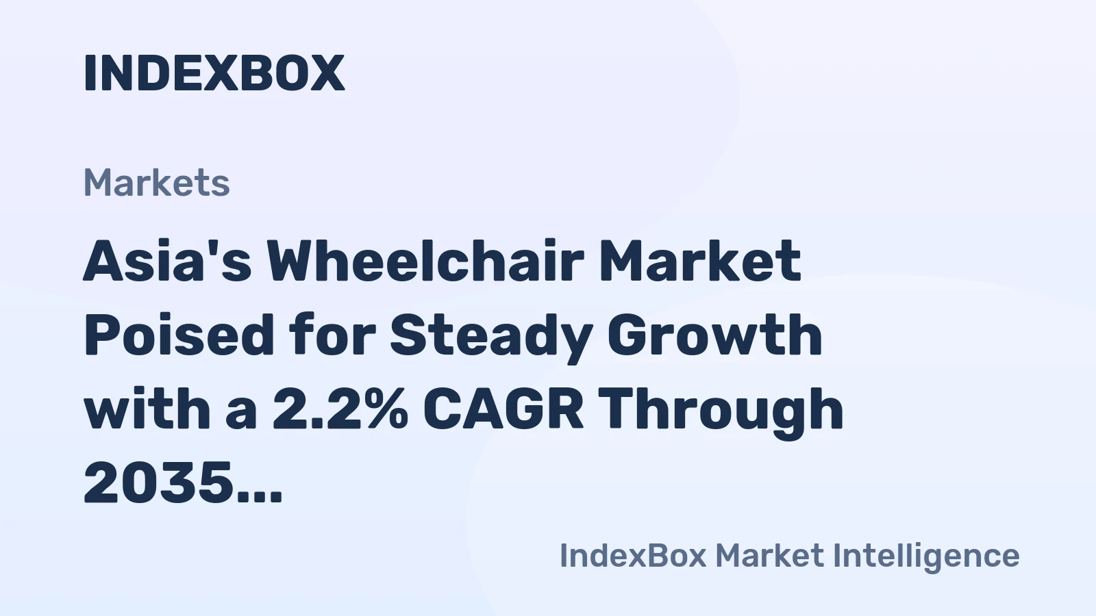 Asia's Wheelchair Market Poised for Steady Growth with a 2.2% CAGR Through 2035