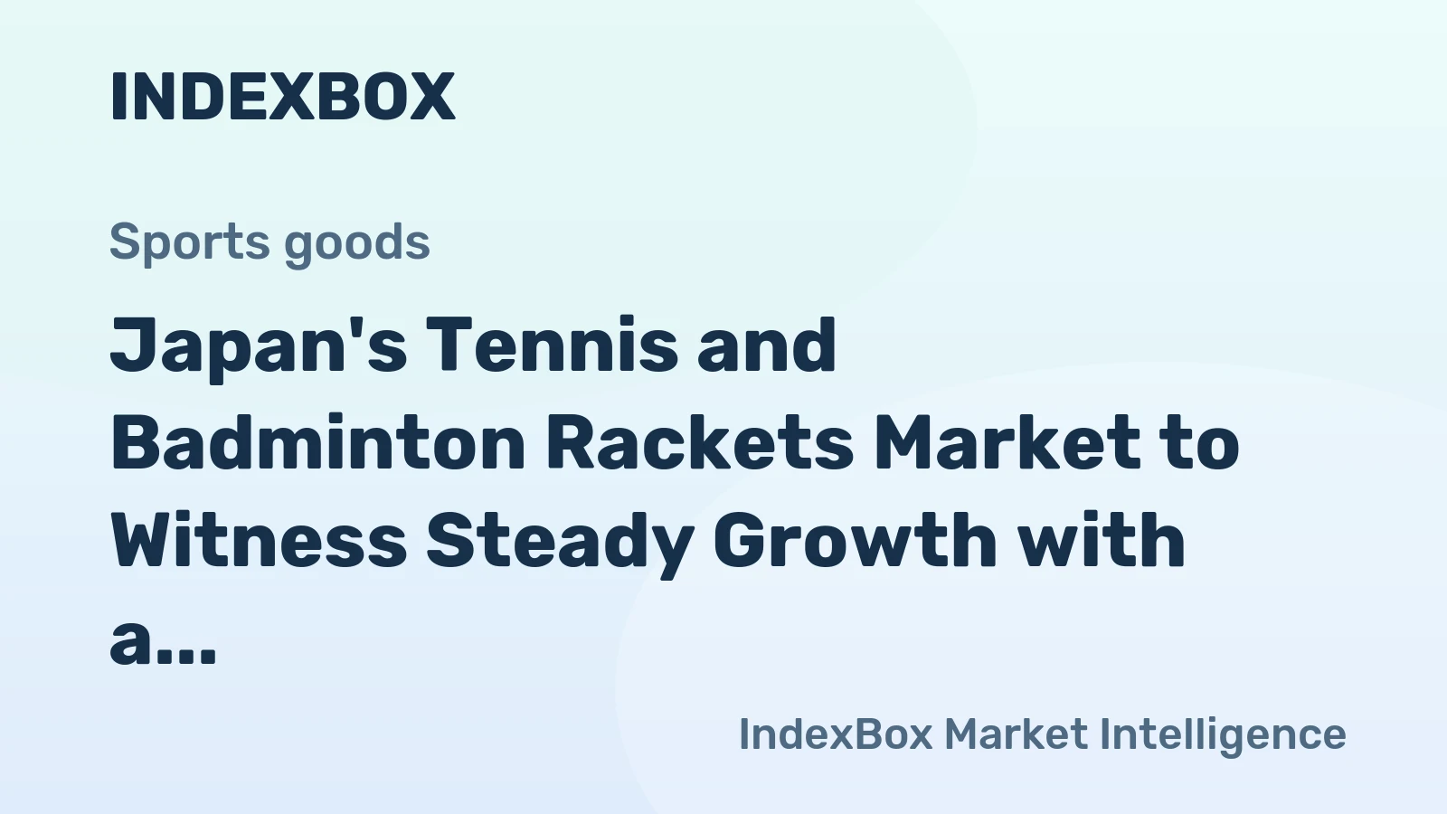 Japan's Tennis and Badminton Rackets Market to Witness Steady Growth with a CAGR of +1.8% over the Next Decade