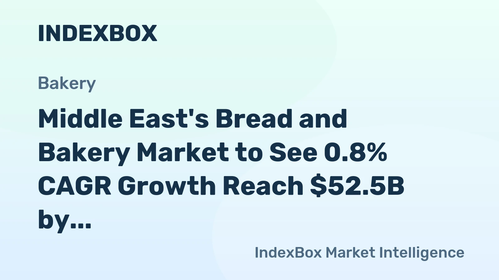 Middle East's Bread and Bakery Market to See 0.8% CAGR Growth Reach $52.5B by 2035