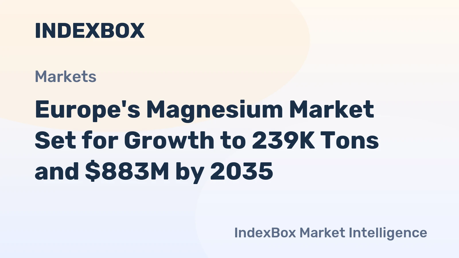 Europe's Magnesium Market Set for Growth to 239K Tons and $883M by 2035