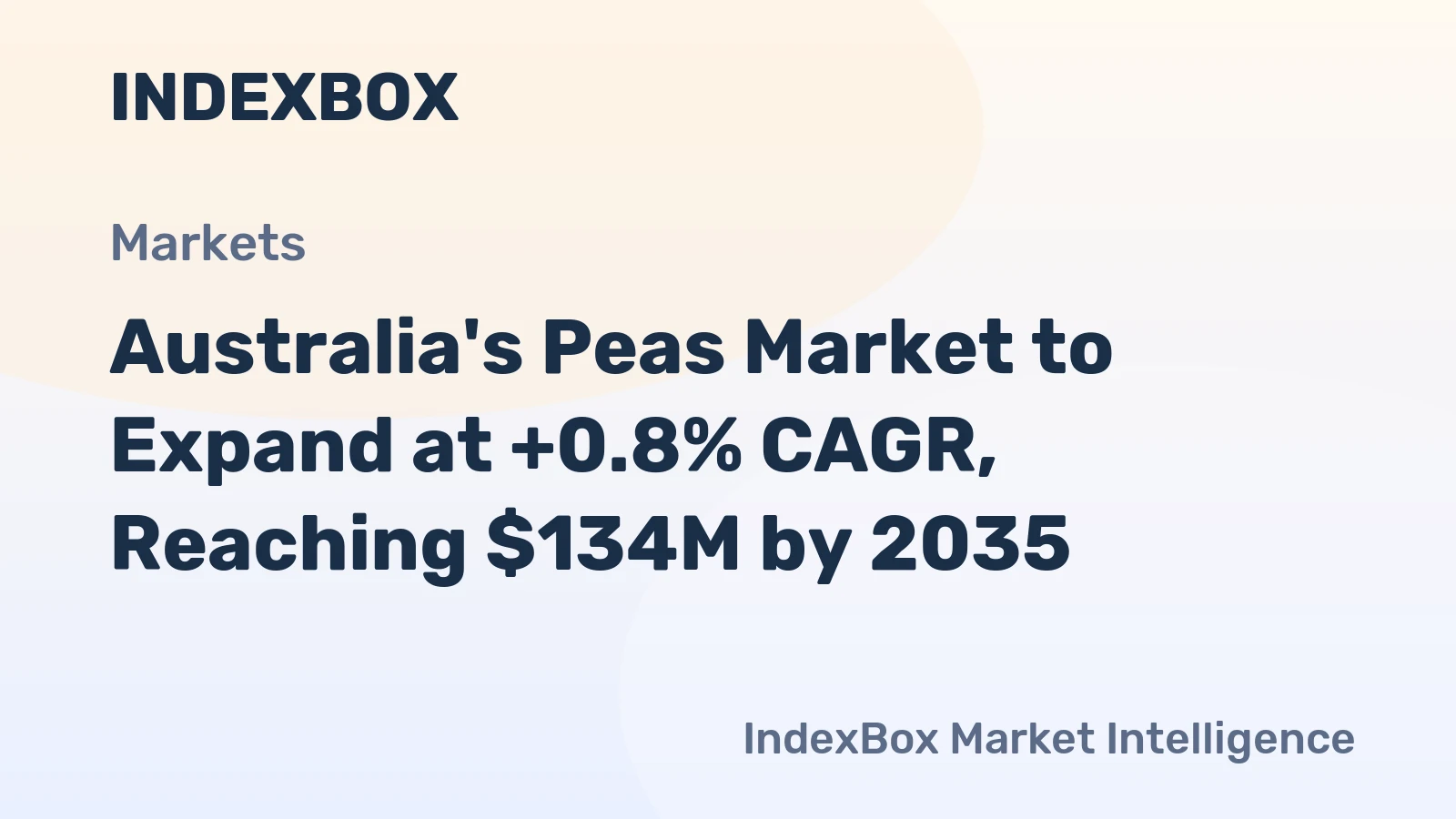 Australia's Peas Market to Expand at +0.8% CAGR, Reaching $134M by 2035