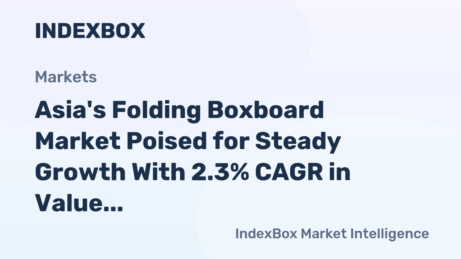 Asia's Folding Boxboard Market Poised for Steady Growth With 2.3% CAGR in Value Through 2035
