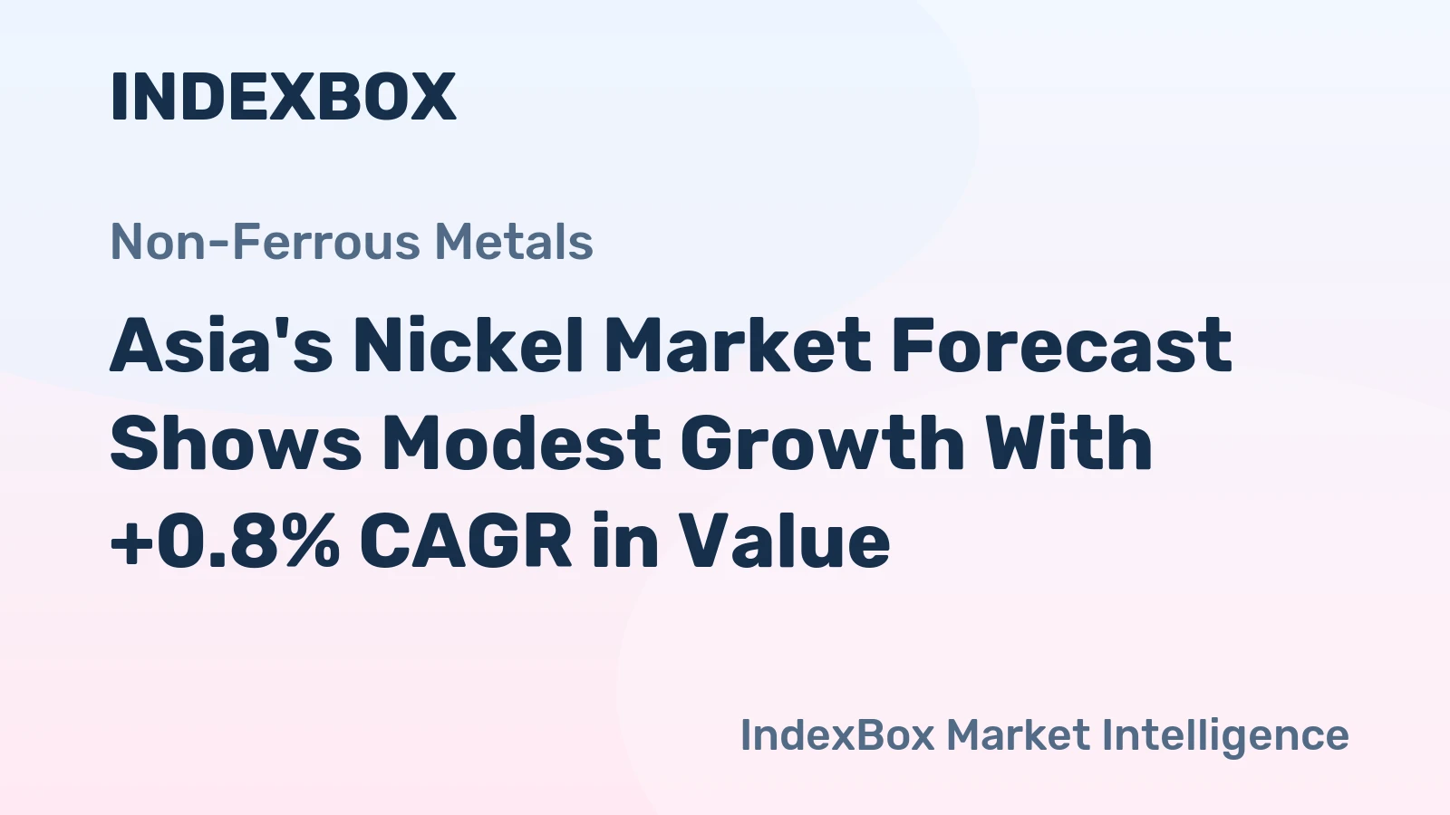 Asia's Nickel Market Forecast Shows Modest Growth With +0.8% CAGR in Value