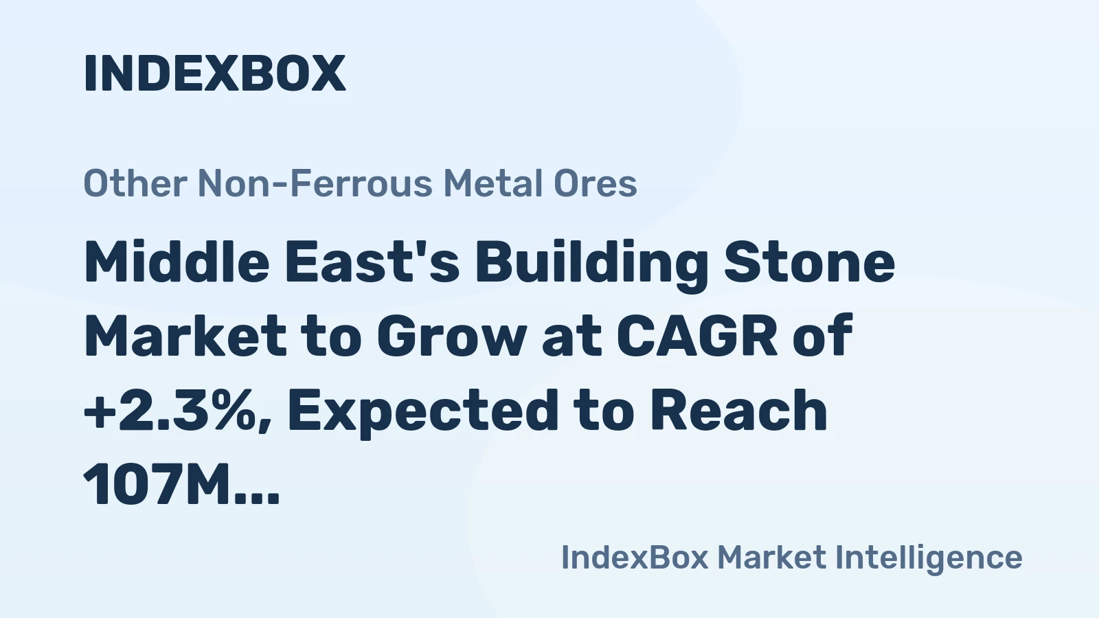 Middle East's Building Stone Market to Grow at CAGR of +2.3%, Expected to Reach 107M Tons by 2035