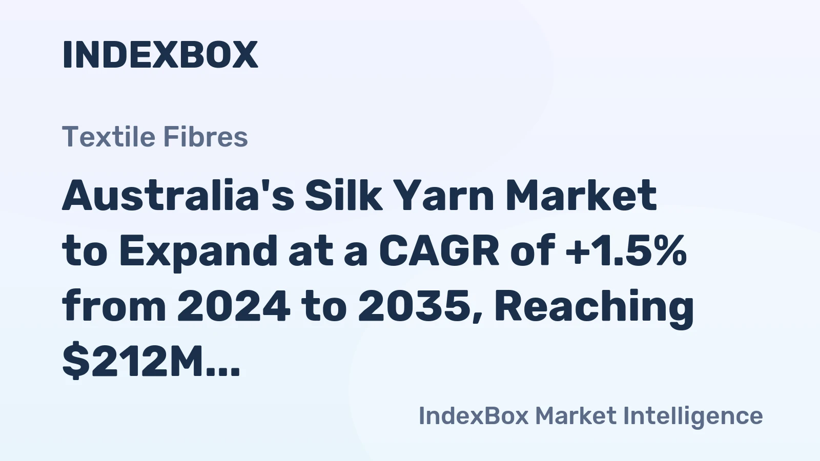 Australia's Silk Yarn Market to Expand at a CAGR of +1.5% from 2024 to 2035, Reaching $212M by 2035