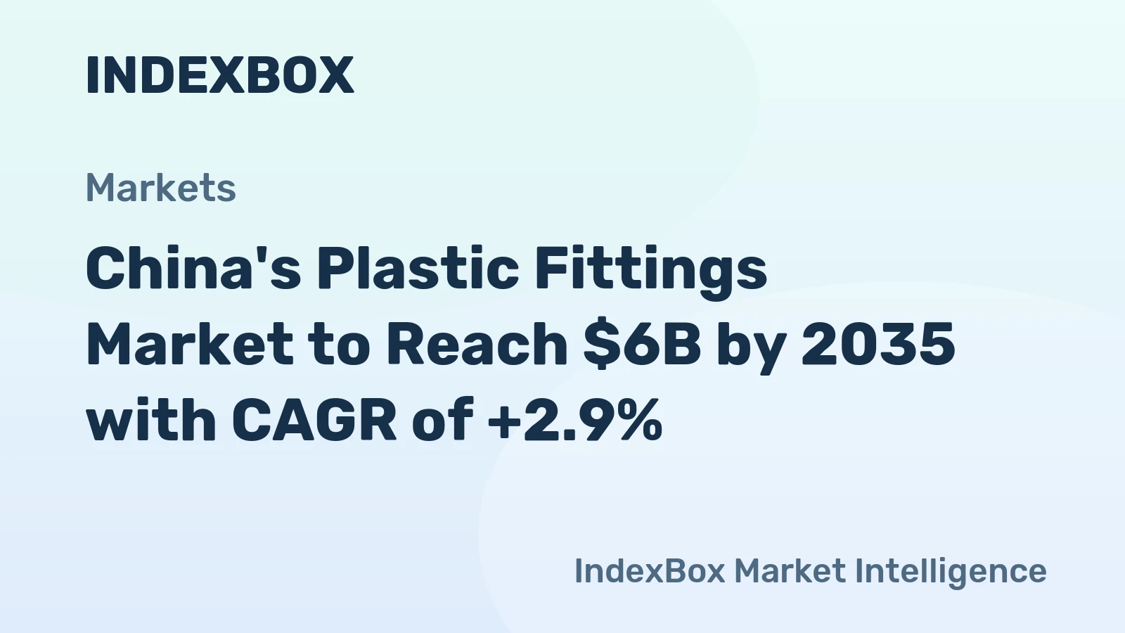 China's Plastic Fittings Market to Reach $6B by 2035 with CAGR of +2.9%