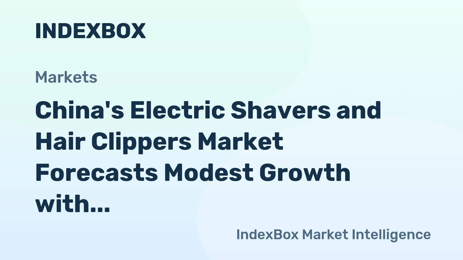 China's Electric Shavers and Hair Clippers Market Forecasts Modest Growth with a 1.7% Value CAGR