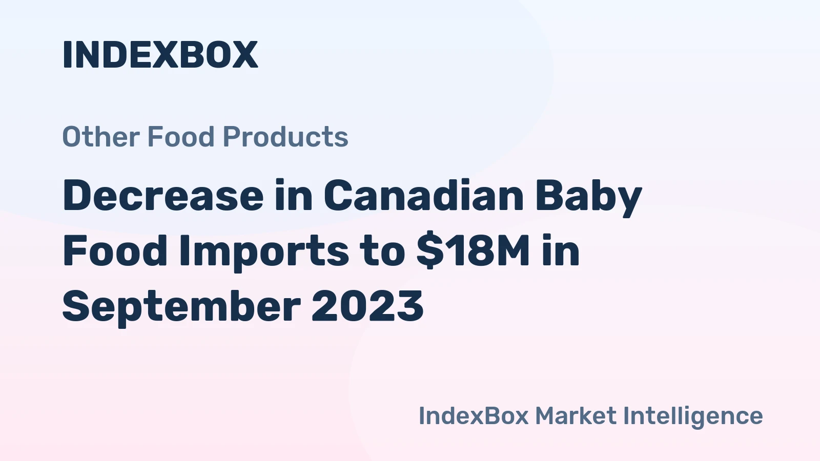Decrease in Canadian Baby Food Imports to $18M in September 2023