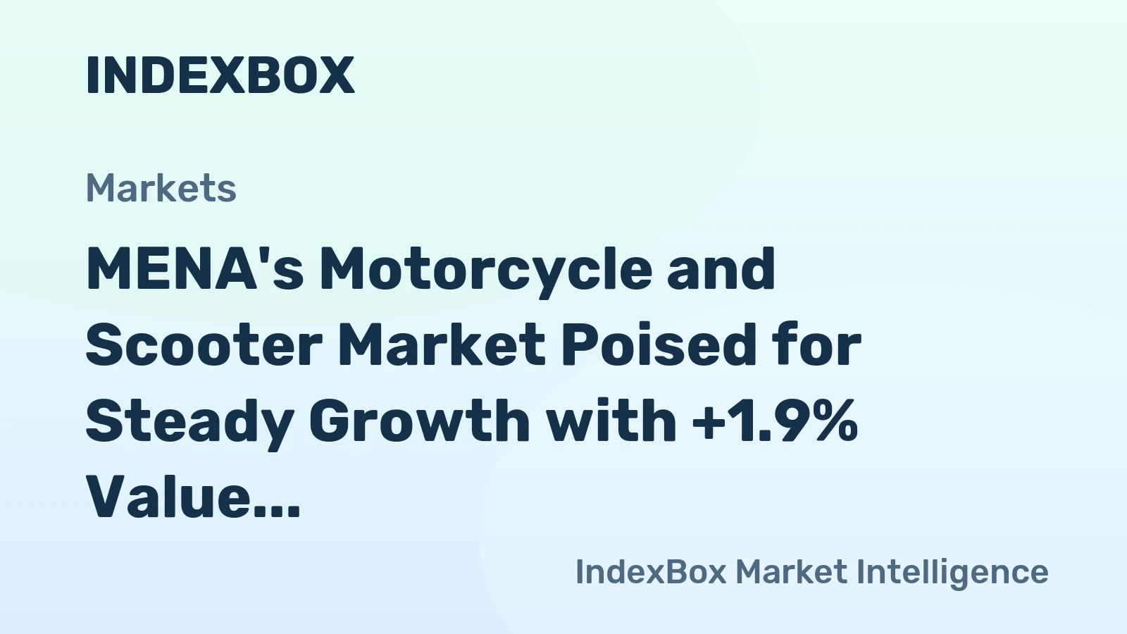 MENA's Motorcycle and Scooter Market Poised for Steady Growth with +1.9% Value CAGR Through 2035