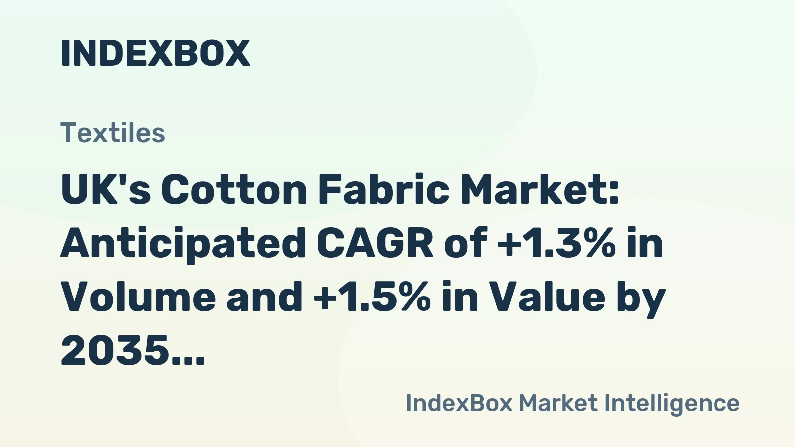 UK's Cotton Fabric Market: Anticipated CAGR of +1.3% in Volume and +1.5% in Value by 2035