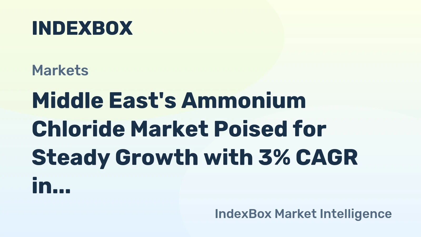 Middle East's Ammonium Chloride Market Poised for Steady Growth with 3% CAGR in Value