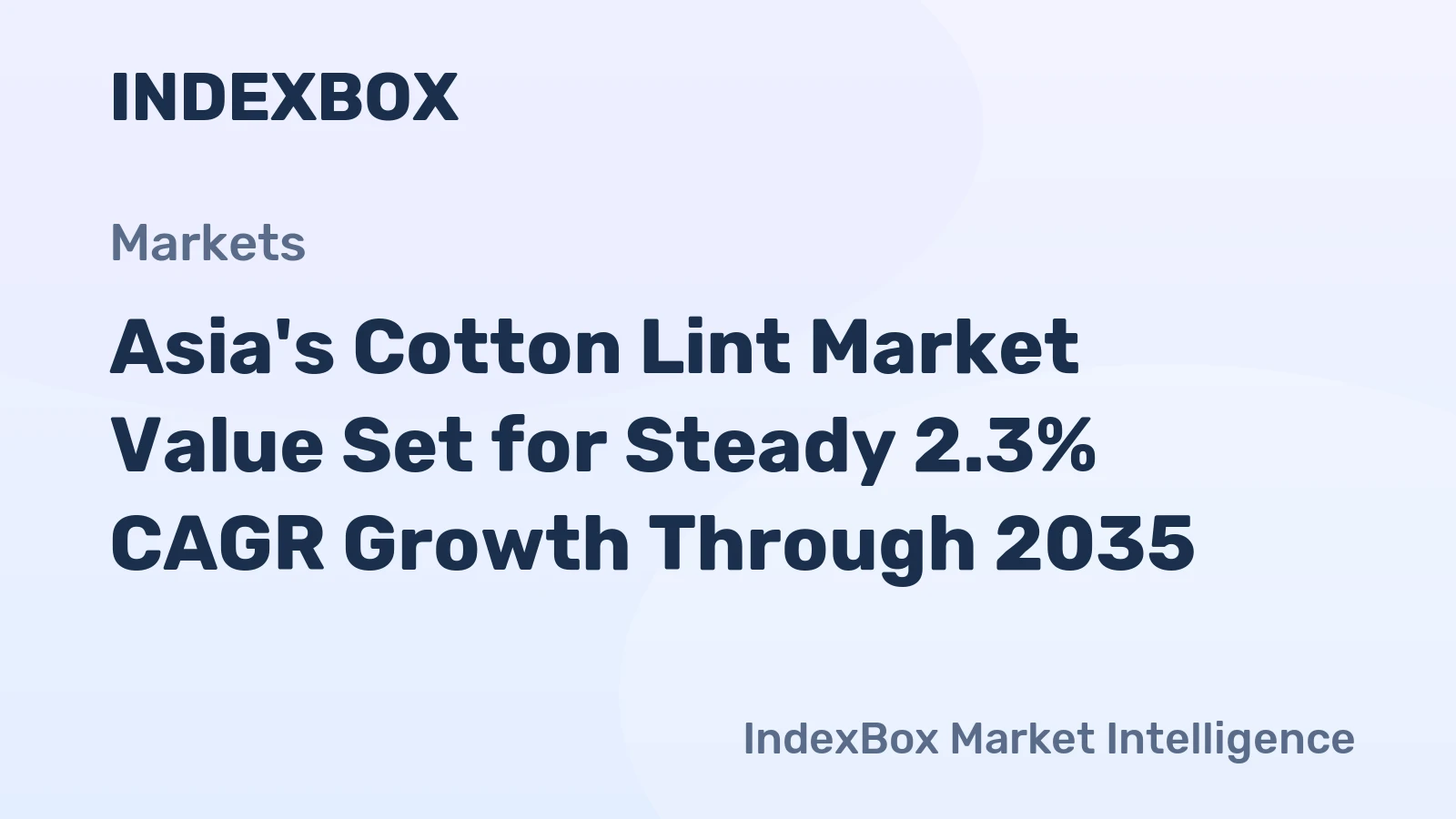 Asia's Cotton Lint Market Value Set for Steady 2.3% CAGR Growth Through 2035
