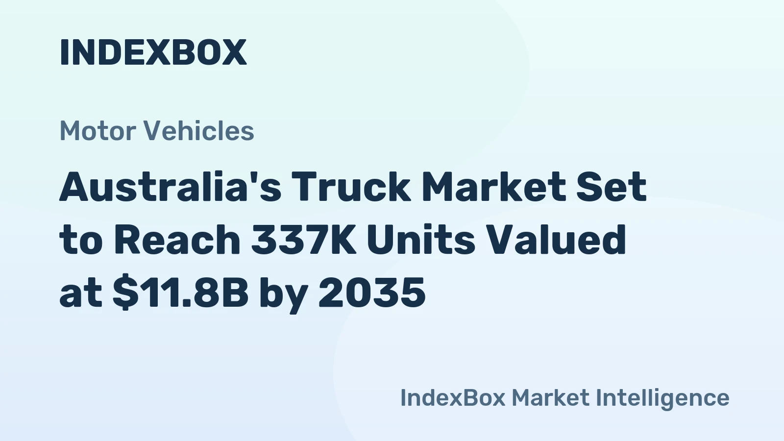 Australia's Truck Market Set to Reach 337K Units Valued at $11.8B by 2035