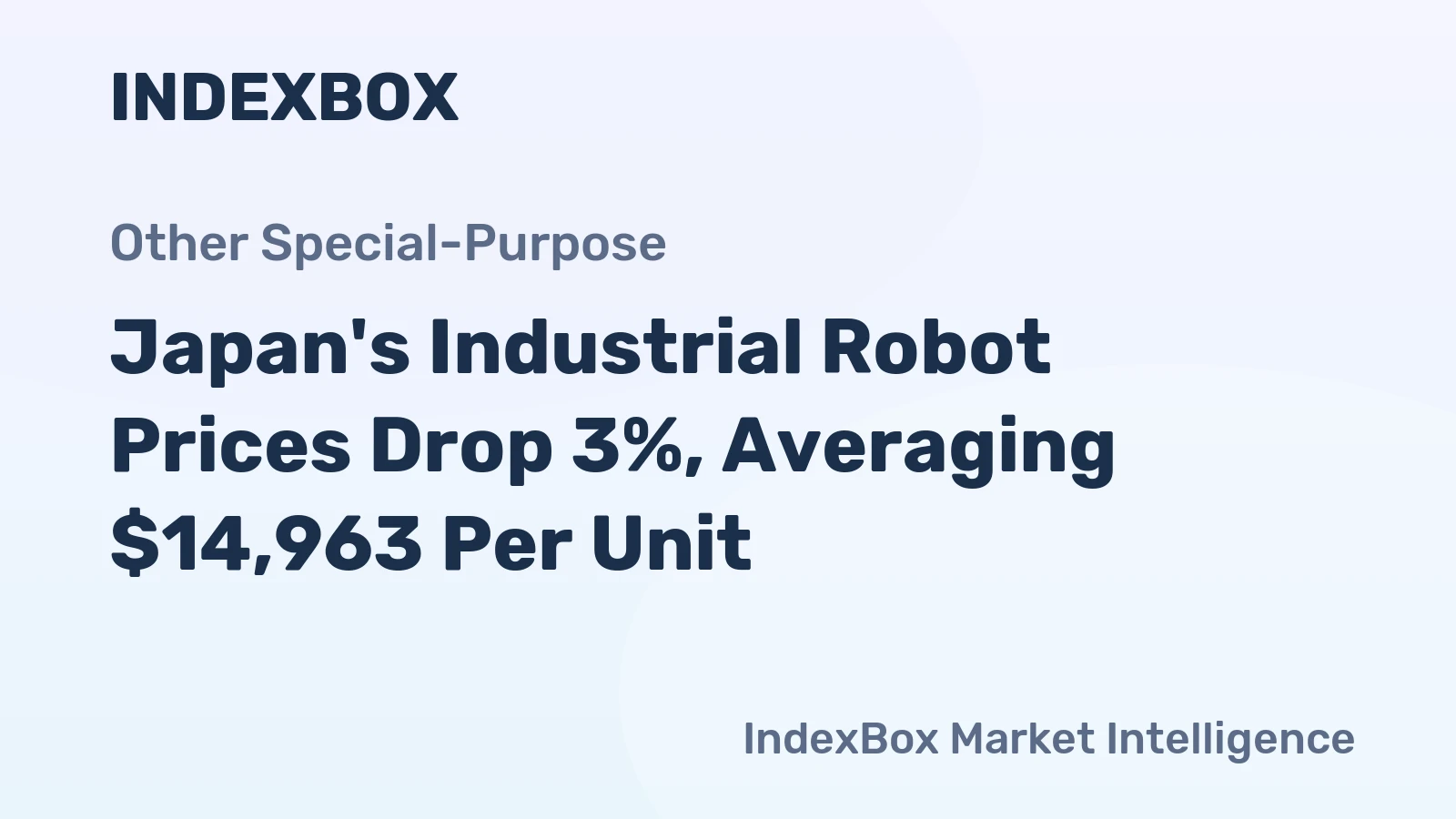 Japan's Industrial Robot Prices Drop 3%, Averaging $14,963 Per Unit