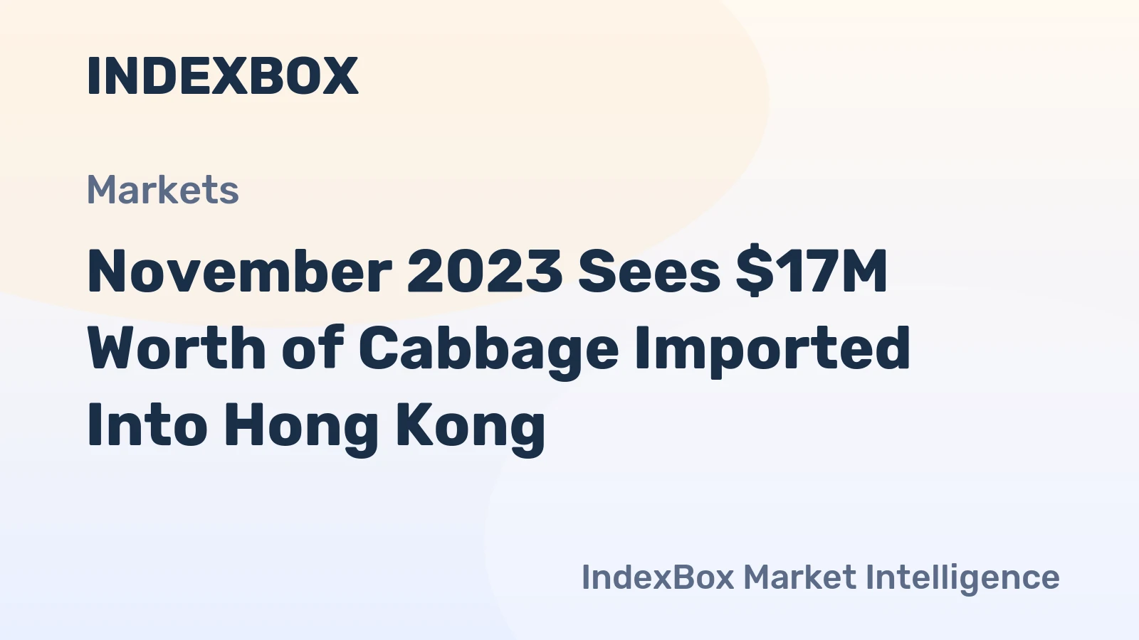 November 2023 Sees $17M Worth of Cabbage Imported Into Hong Kong