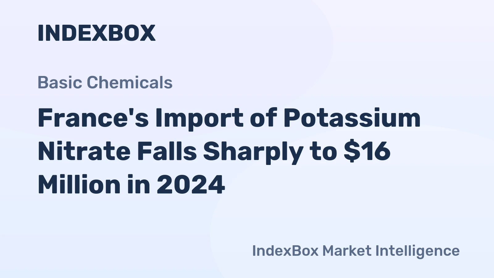 France's Import of Potassium Nitrate Falls Sharply to $16 Million in 2024