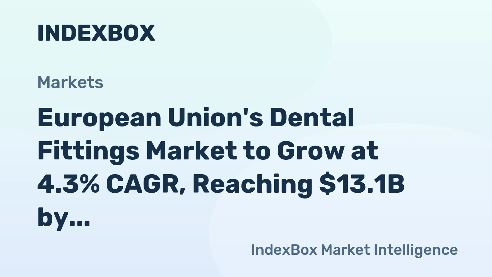 European Union's Dental Fittings Market to Grow at 4.3% CAGR, Reaching $13.1B by 2035