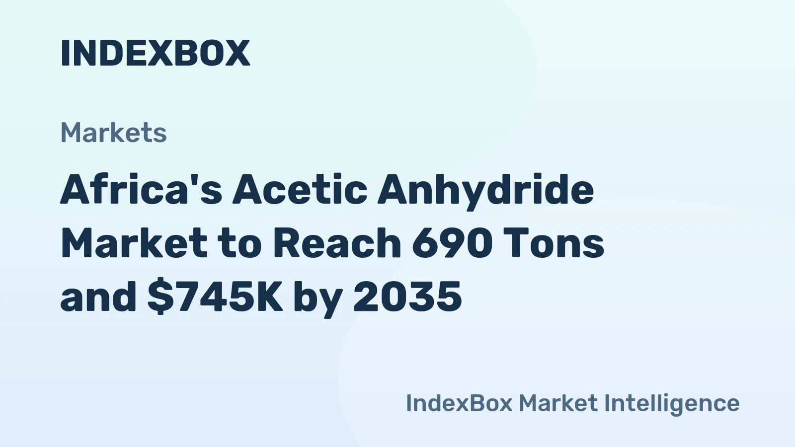 Africa's Acetic Anhydride Market to Reach 690 Tons and $745K by 2035