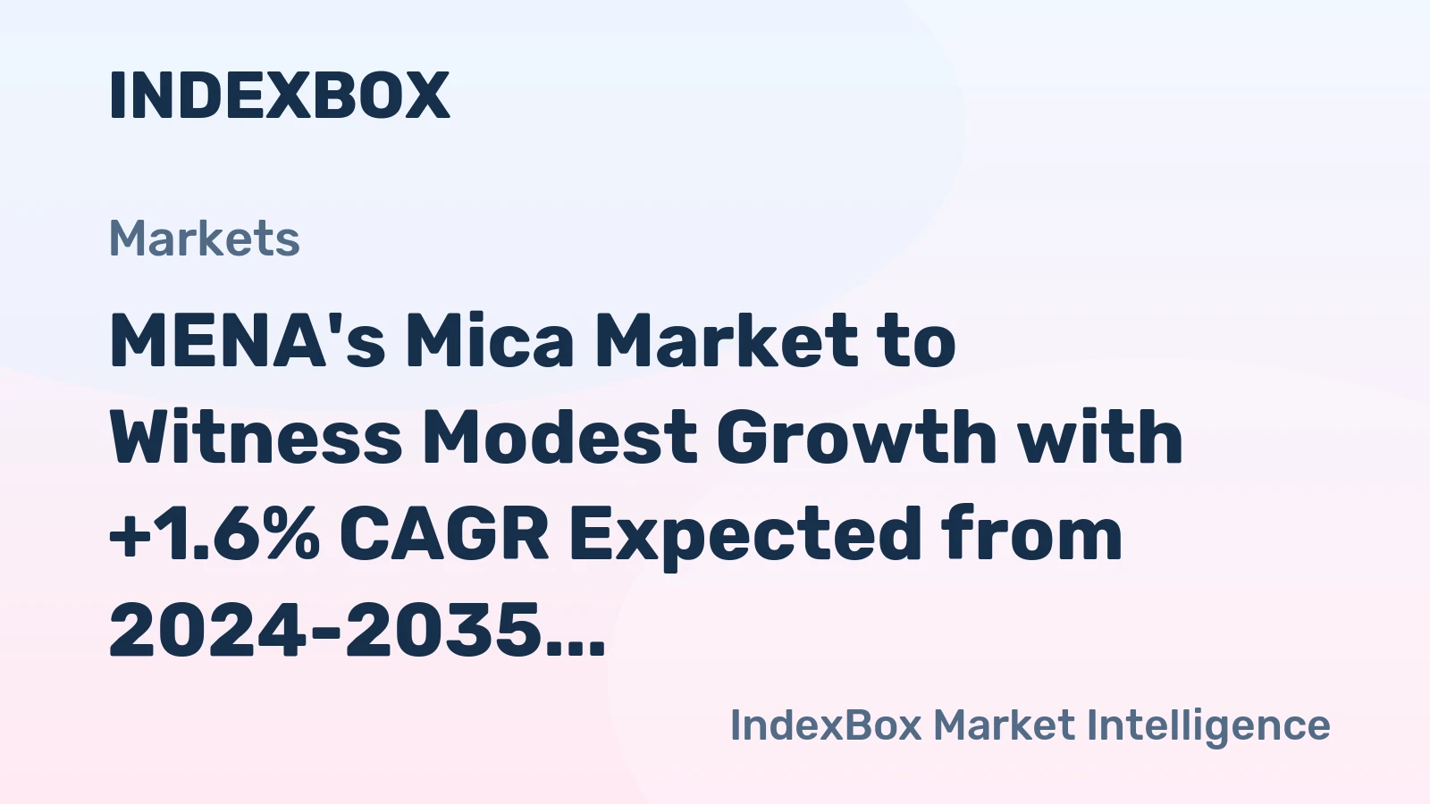 MENA's Mica Market to Witness Modest Growth with +1.6% CAGR Expected from 2024-2035