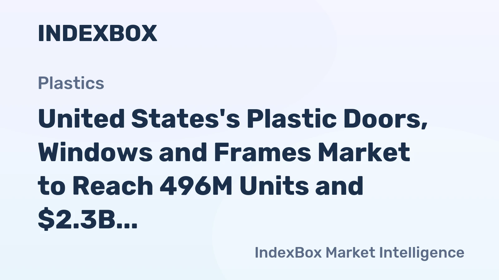 United States's Plastic Doors, Windows and Frames Market to Reach 496M Units and $2.3B by 2035