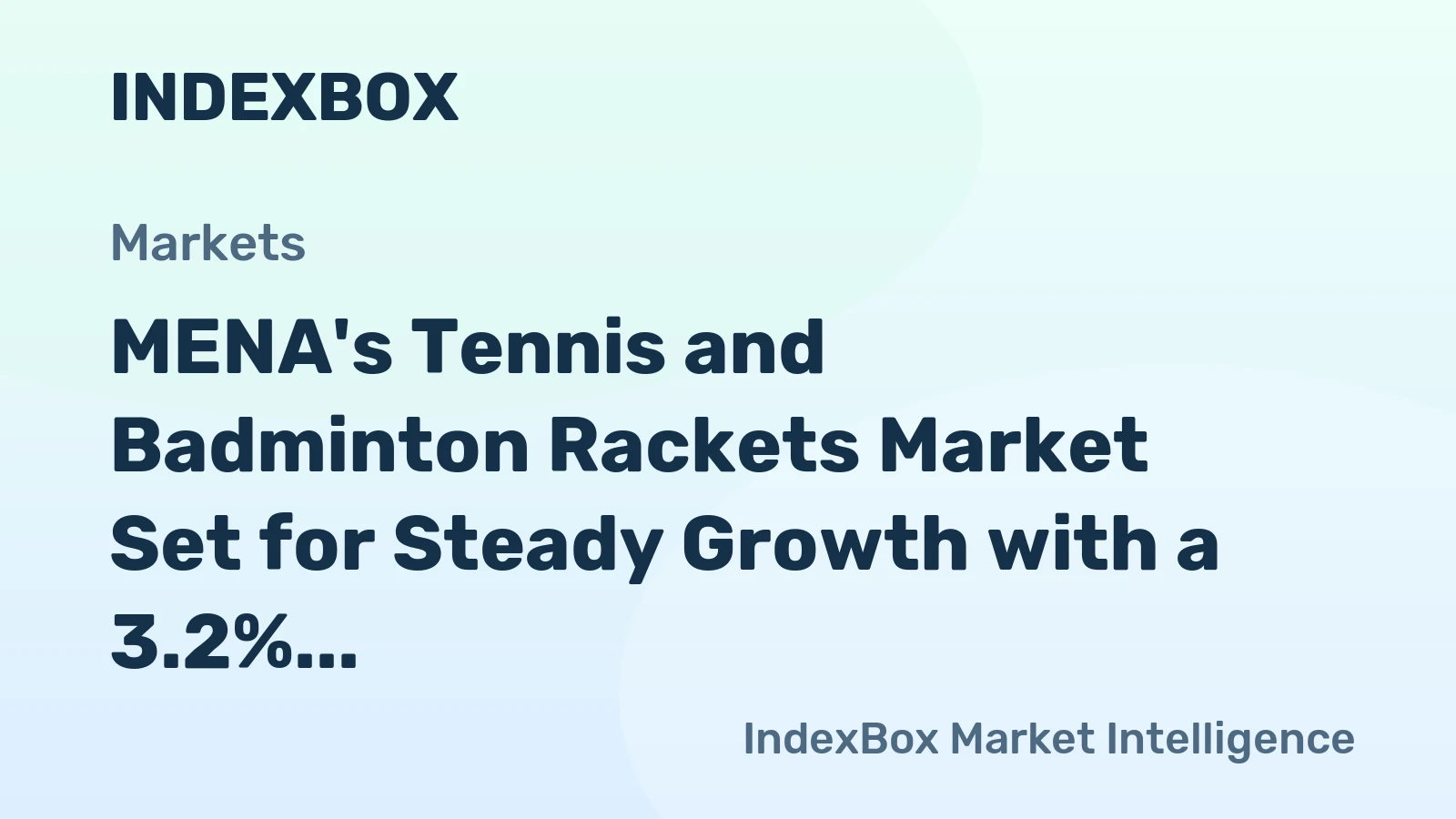 MENA's Tennis and Badminton Rackets Market Set for Steady Growth with a 3.2% CAGR in Value