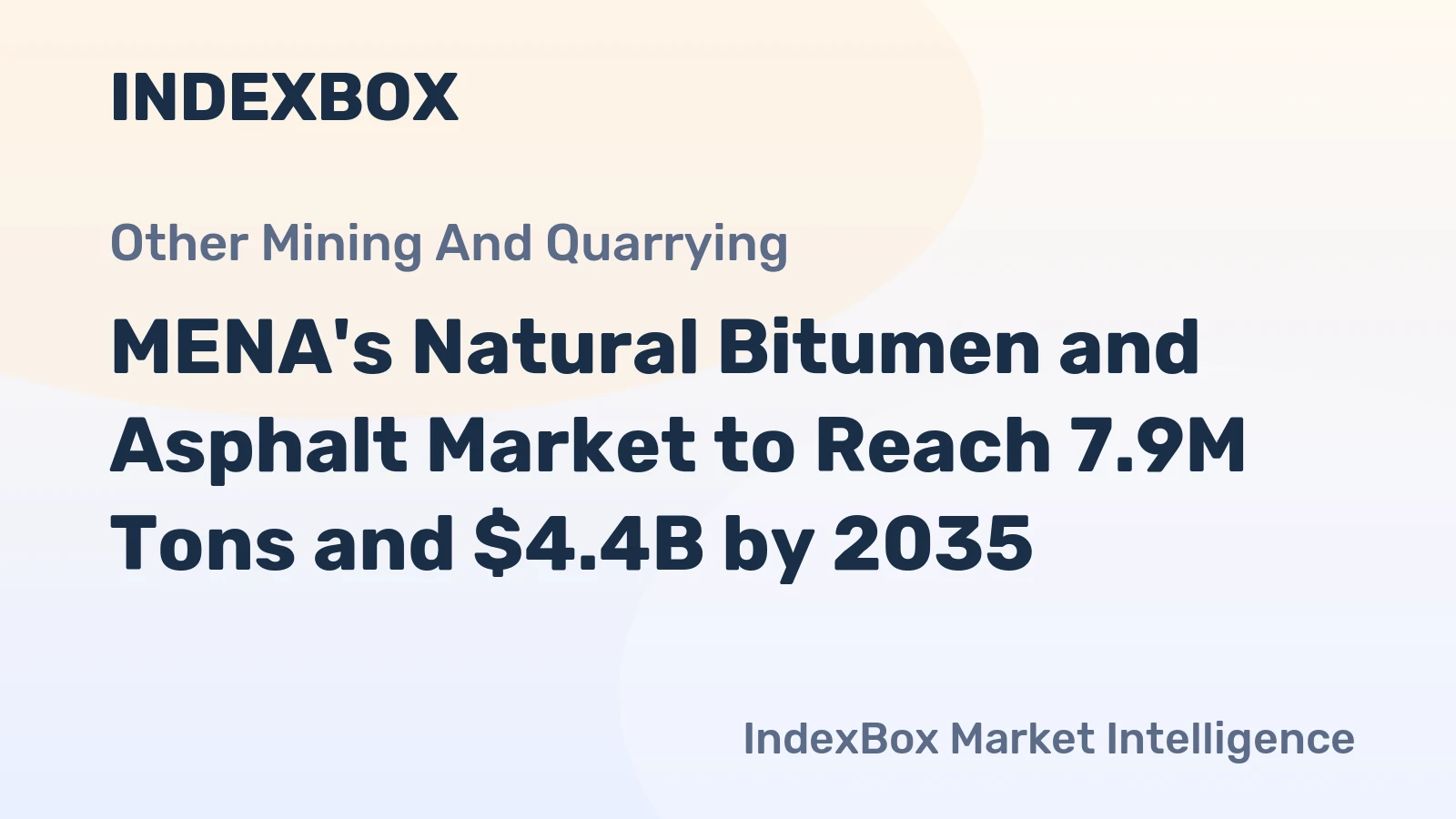 MENA's Natural Bitumen and Asphalt Market to Reach 7.9M Tons and $4.4B by 2035