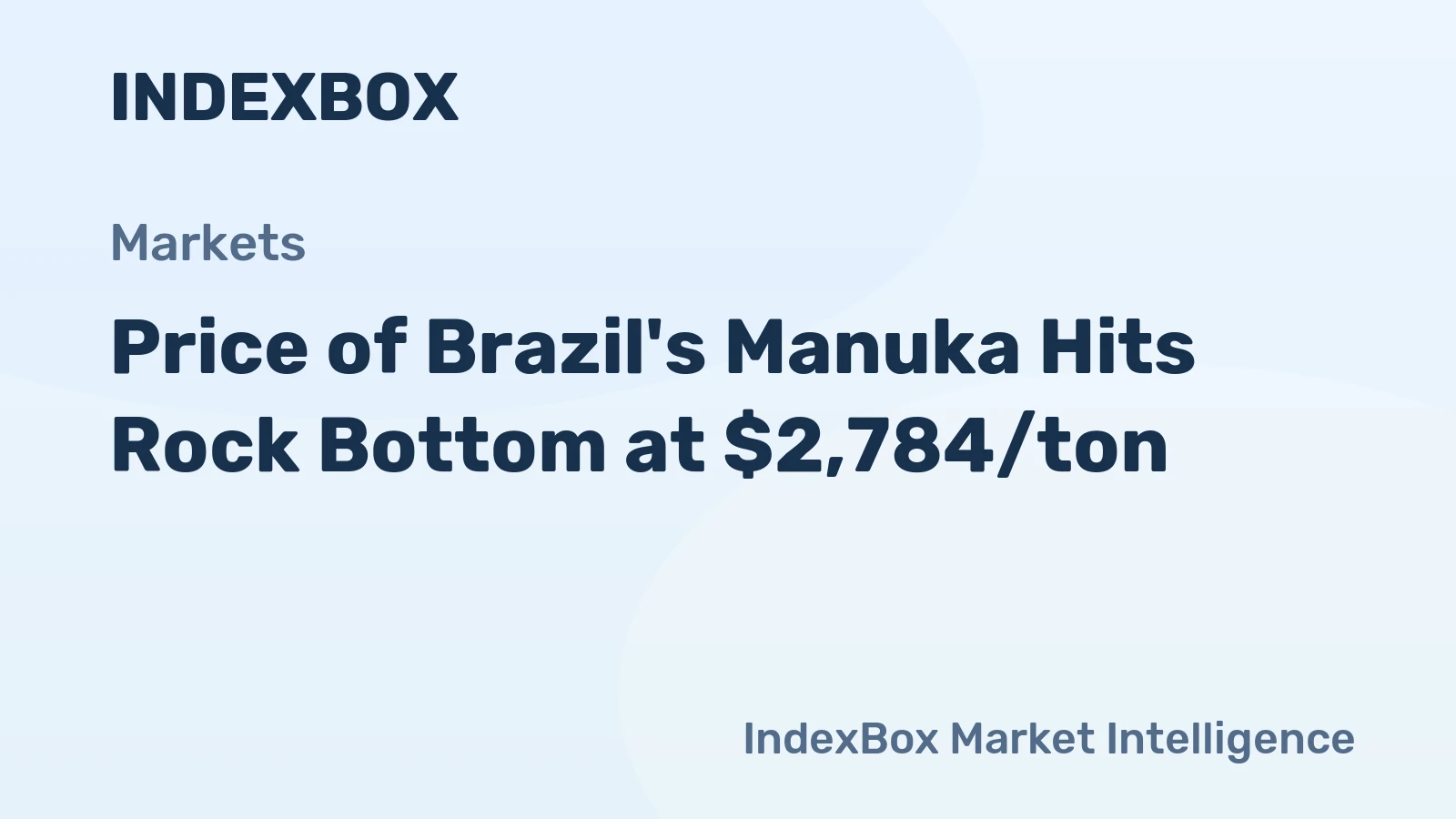 Price of Brazil's Manuka Hits Rock Bottom at $2,784/ton