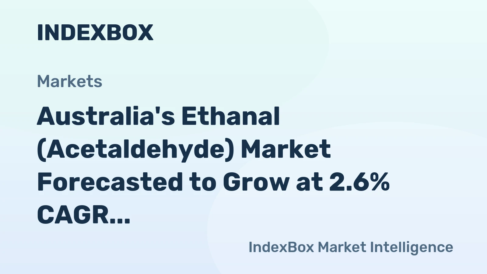 Australia's Ethanal (Acetaldehyde) Market Forecasted to Grow at 2.6% CAGR, Reaching 18K Tons by 2035