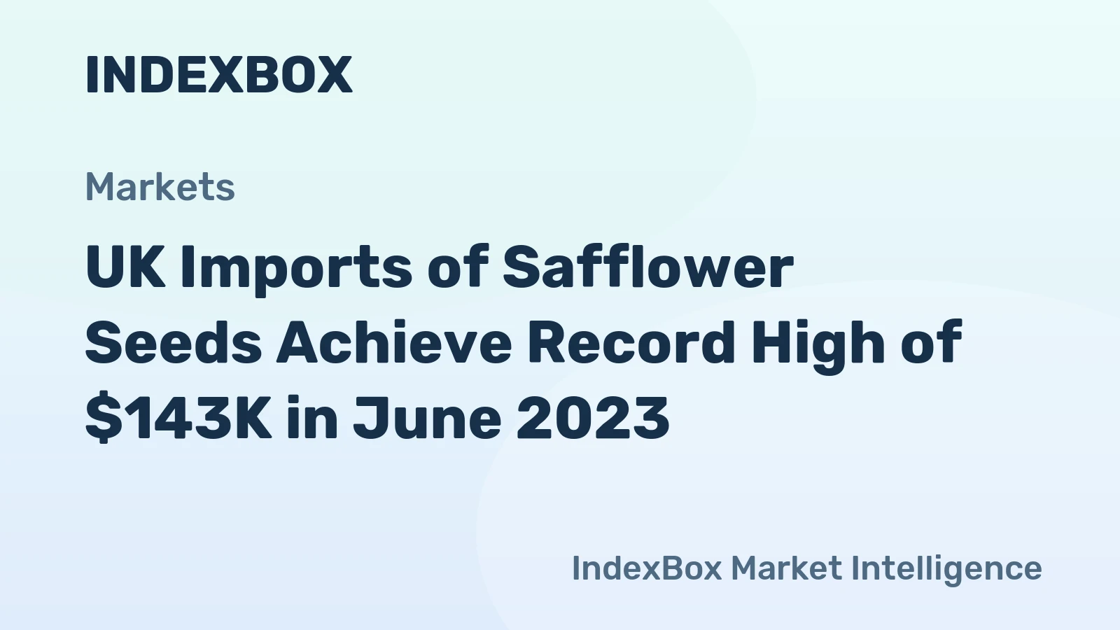 UK Imports of Safflower Seeds Achieve Record High of $143K in June 2023