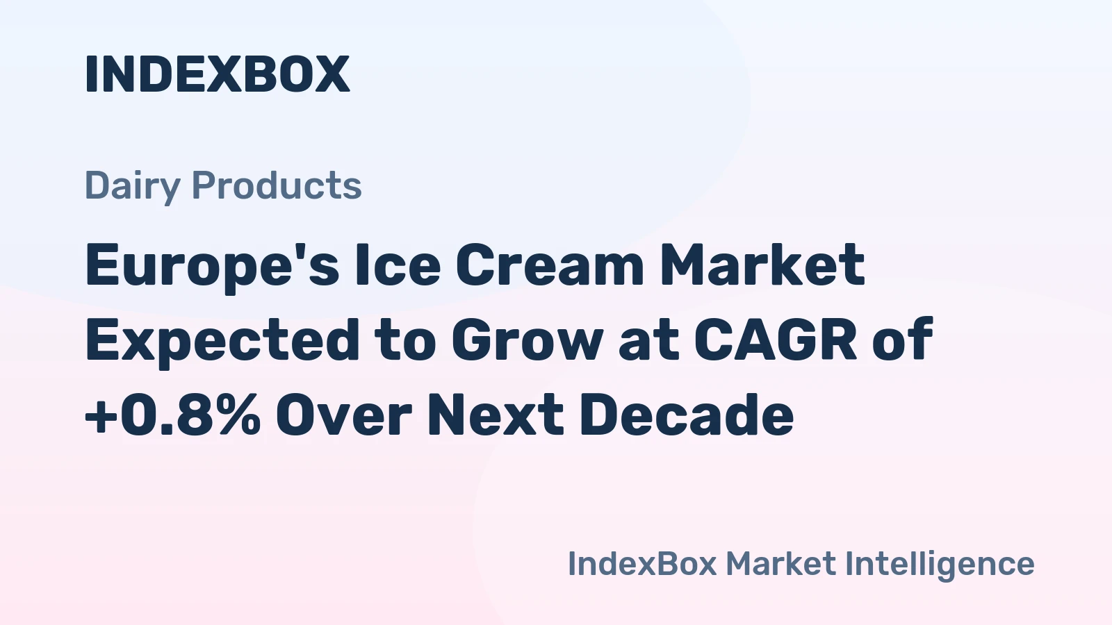 Europe's Ice Cream Market Expected to Grow at CAGR of +0.8% Over Next Decade