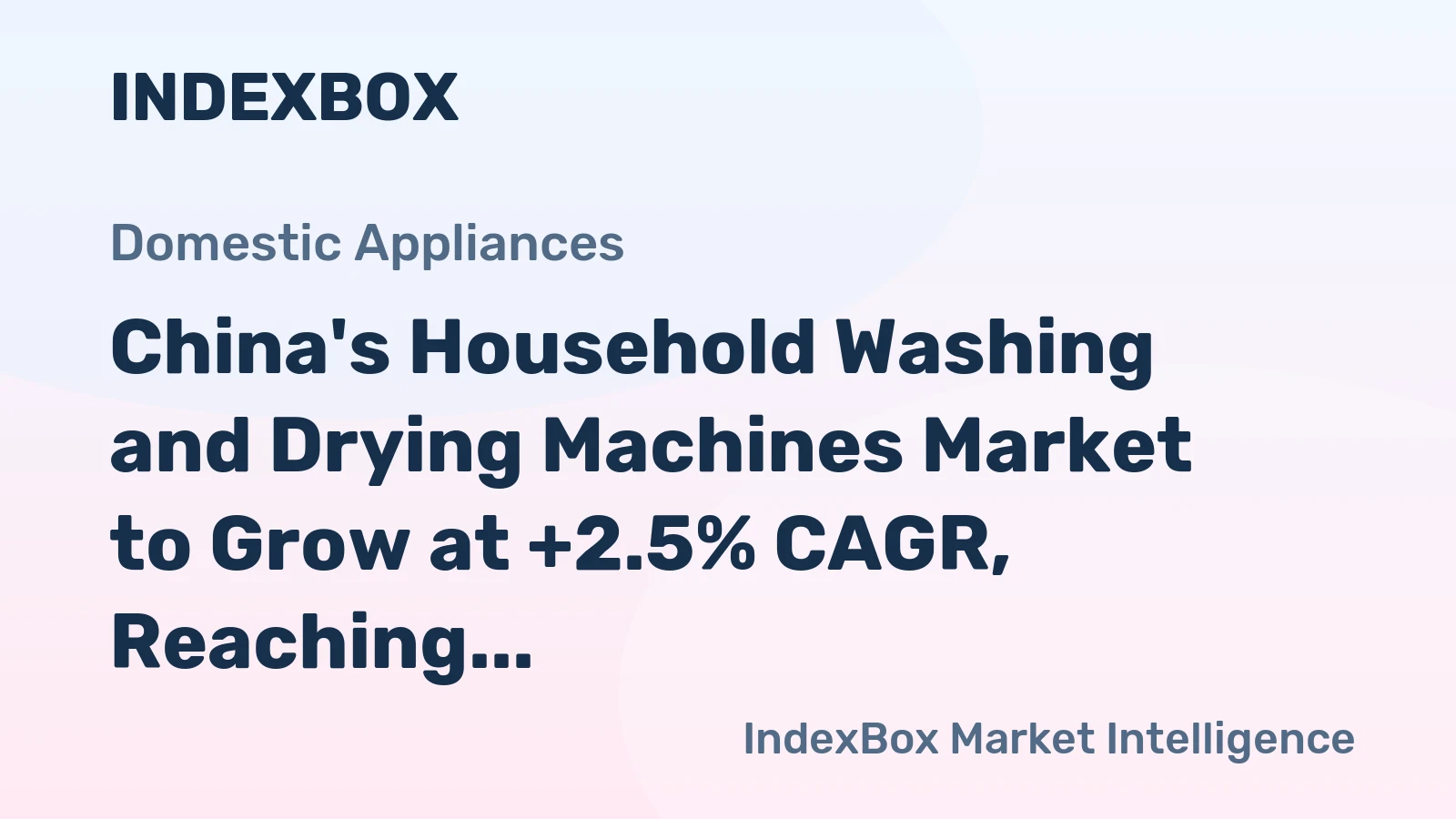 China's Household Washing and Drying Machines Market to Grow at +2.5% CAGR, Reaching 105M Units by 2035