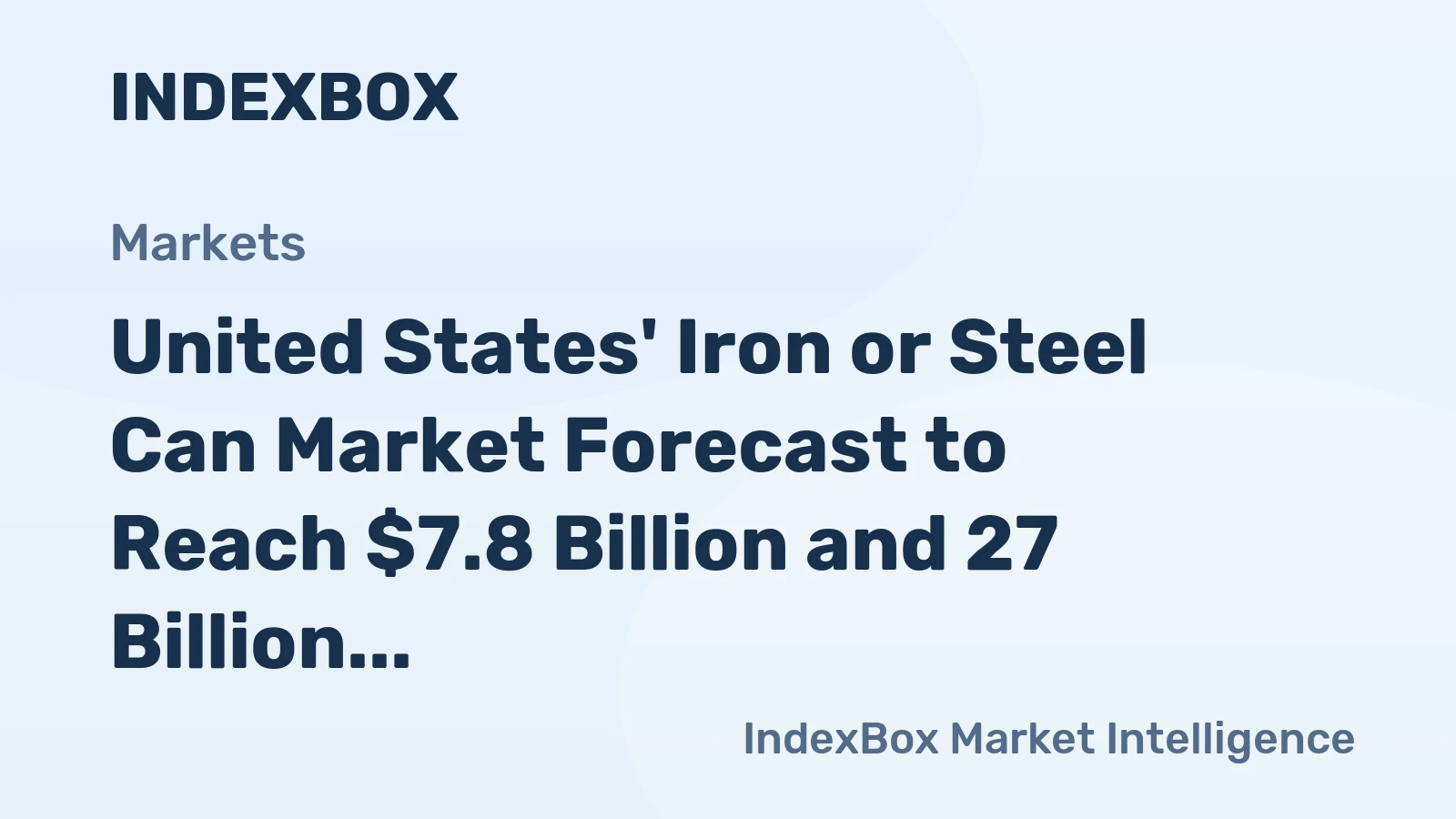 United States' Iron or Steel Can Market Forecast to Reach $7.8 Billion and 27 Billion Units by 2035