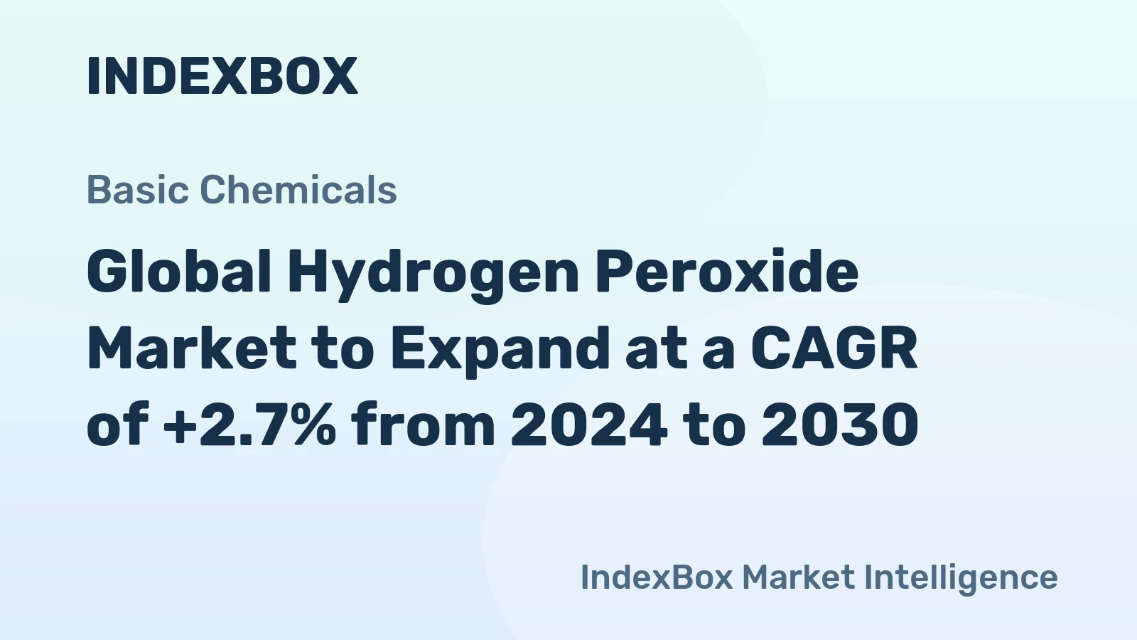 Global Hydrogen Peroxide Market to Expand at a CAGR of +2.7% from 2024 to 2030