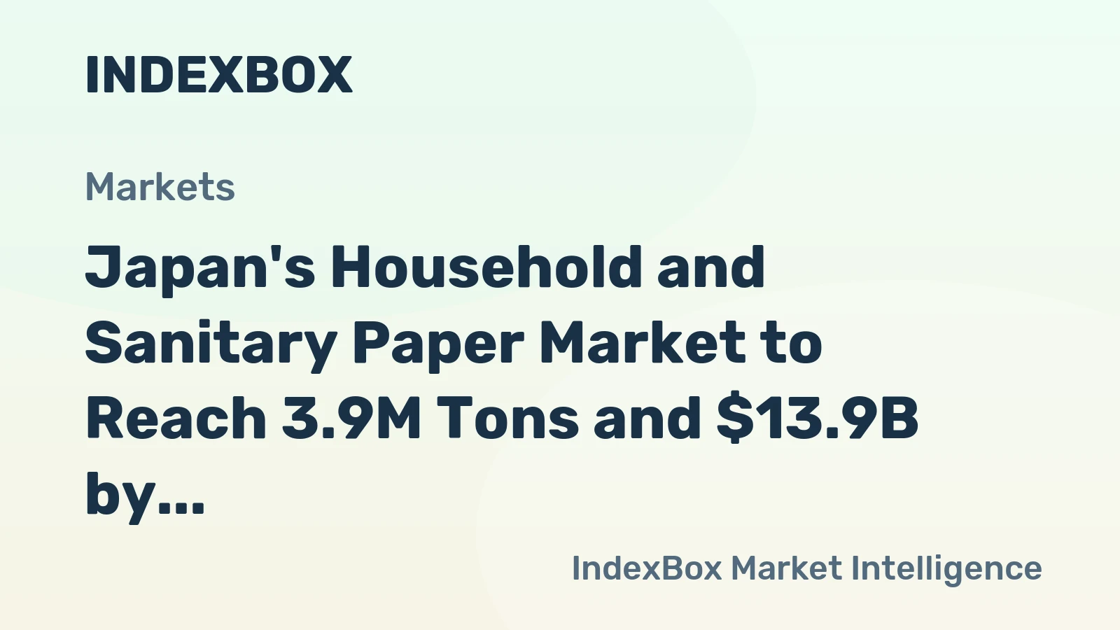 Japan's Household and Sanitary Paper Market to Reach 3.9M Tons and $13.9B by 2035