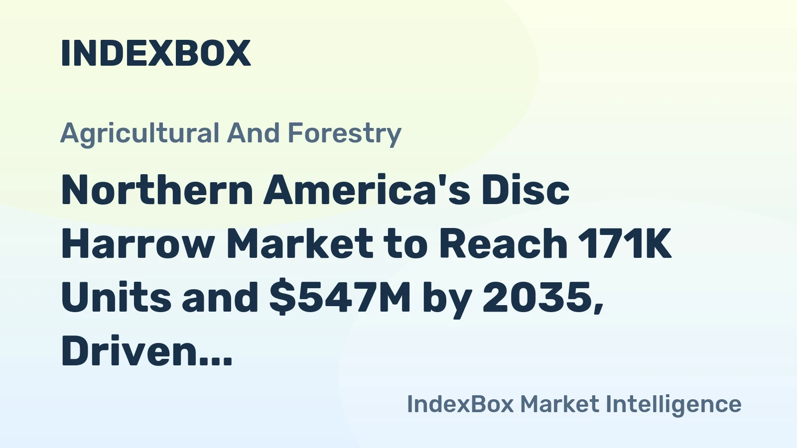 Northern America's Disc Harrow Market to Reach 171K Units and $547M by 2035, Driven by High Demand