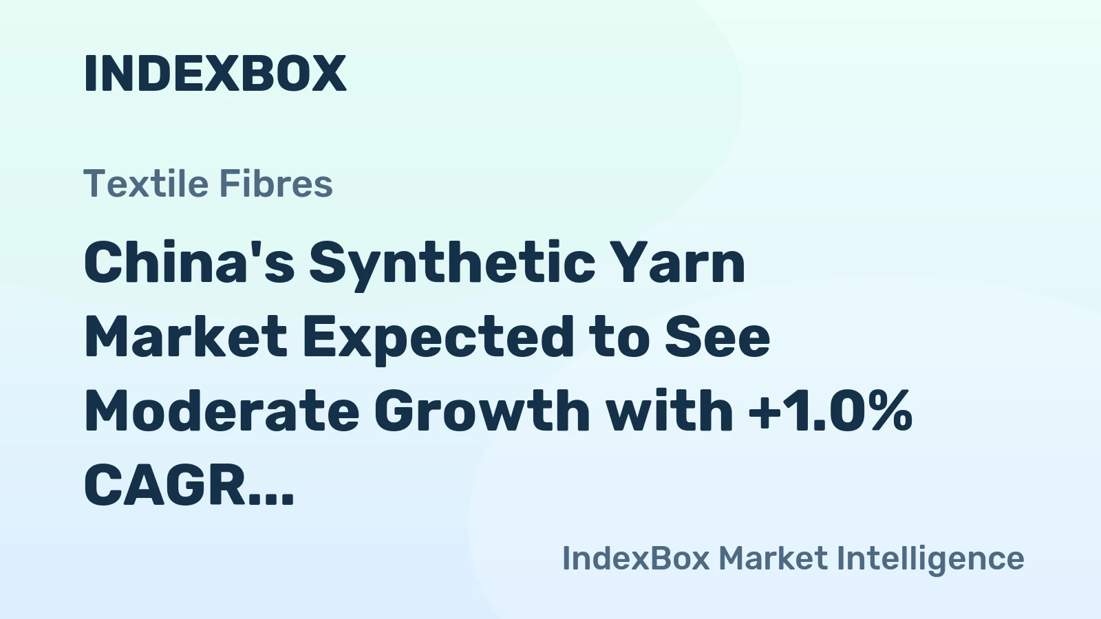 China's Synthetic Yarn Market Expected to See Moderate Growth with +1.0% CAGR from 2024 to 2035