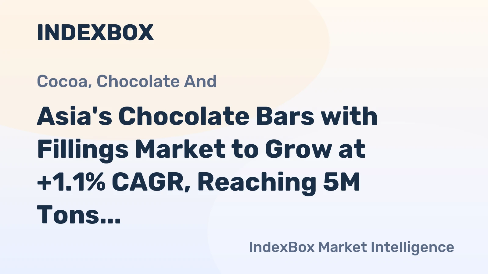 Asia's Chocolate Bars with Fillings Market to Grow at +1.1% CAGR, Reaching 5M Tons by 2035