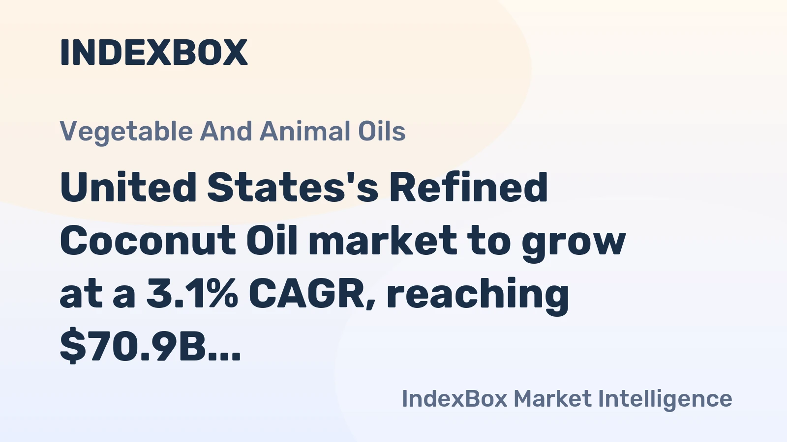 United States's Refined Coconut Oil market to grow at a 3.1% CAGR, reaching $70.9B by 2035, driven by rising demand.