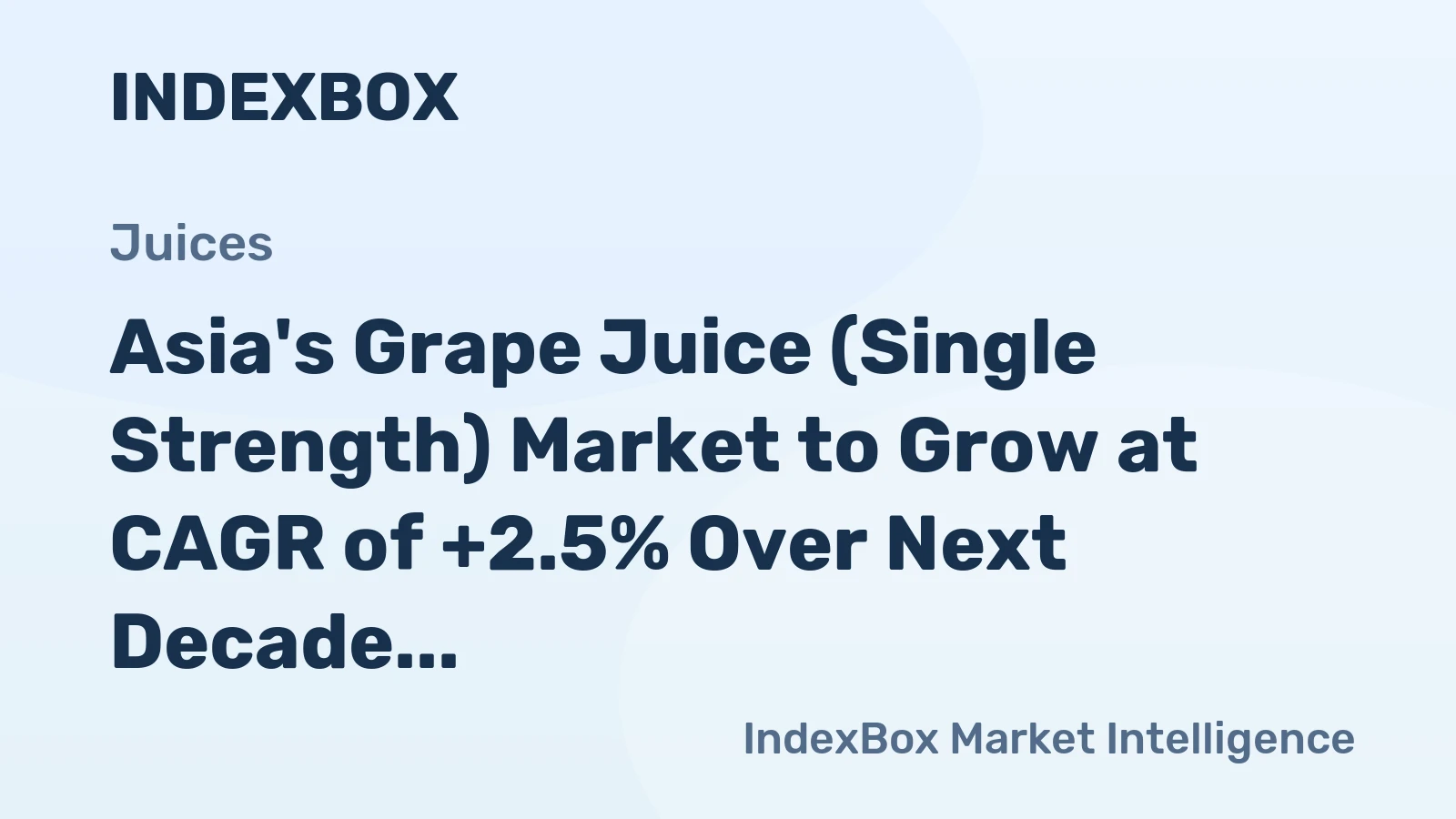 Asia's Grape Juice (Single Strength) Market to Grow at CAGR of +2.5% Over Next Decade