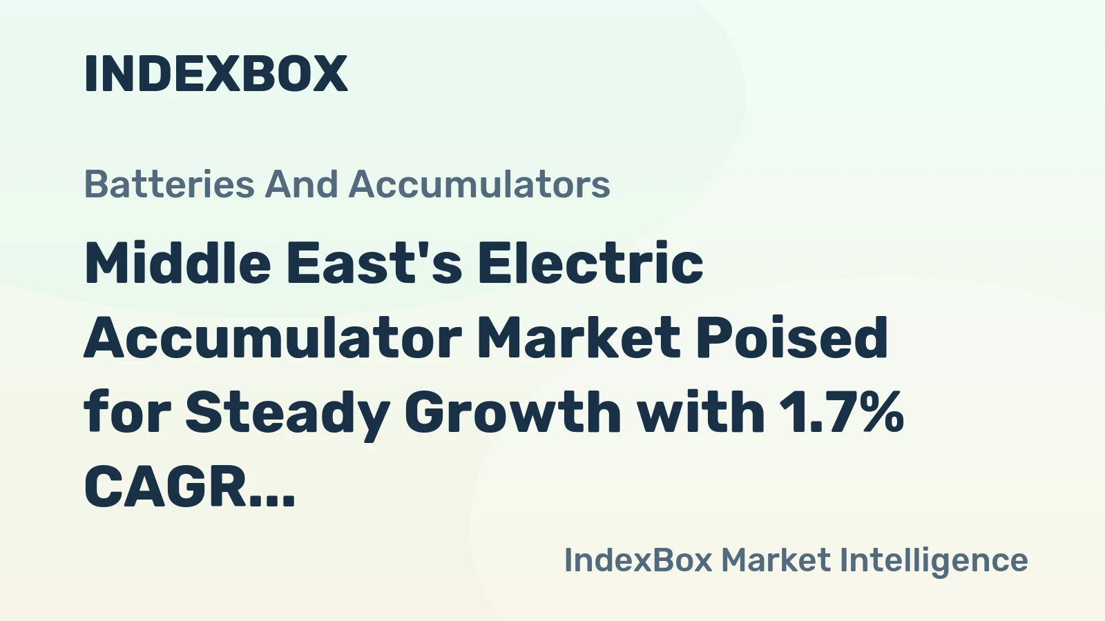 Middle East's Electric Accumulator Market Poised for Steady Growth with 1.7% CAGR in Volume Through 2035
