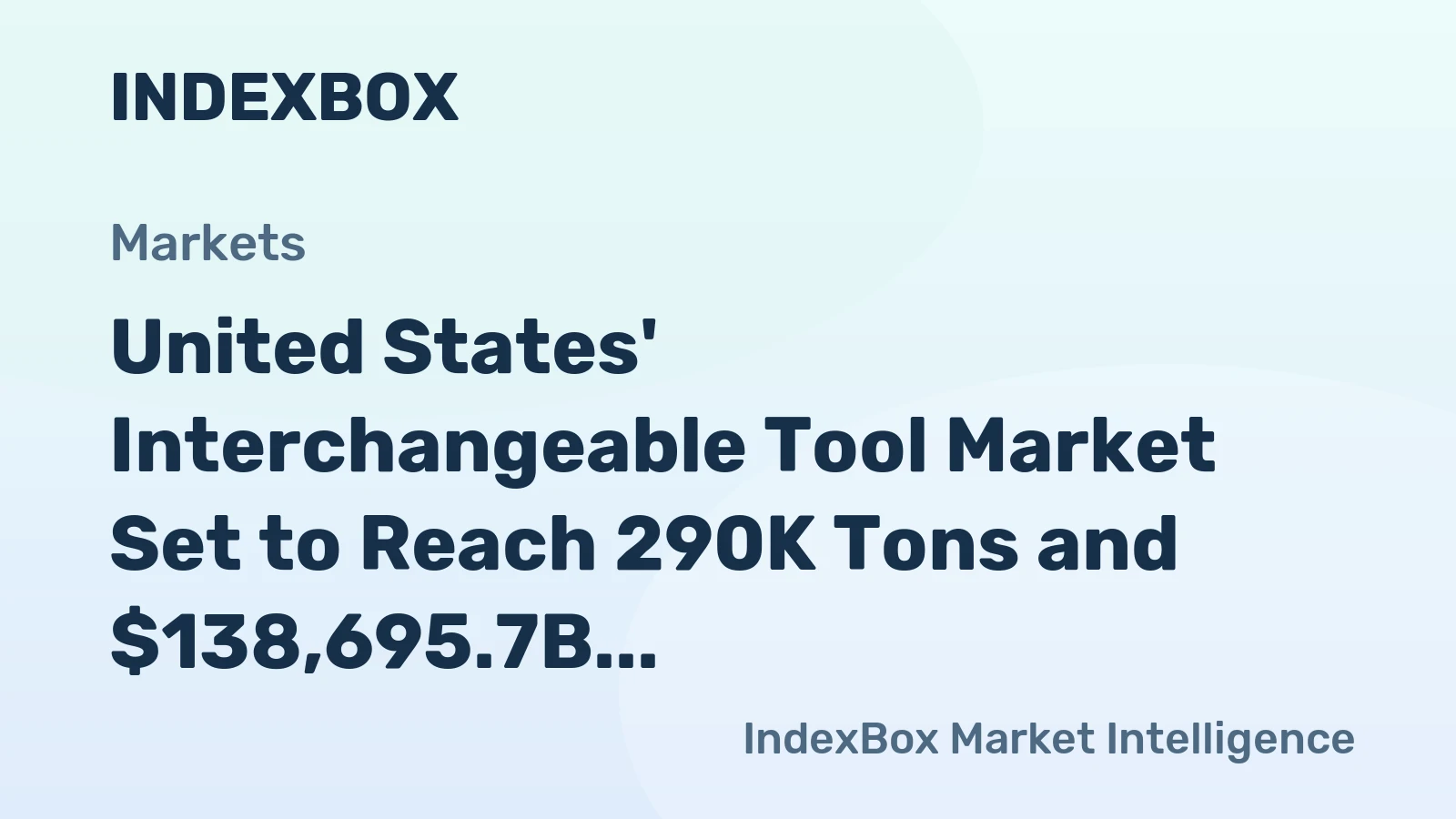 United States' Interchangeable Tool Market Set to Reach 290K Tons and $138,695.7B by 2035