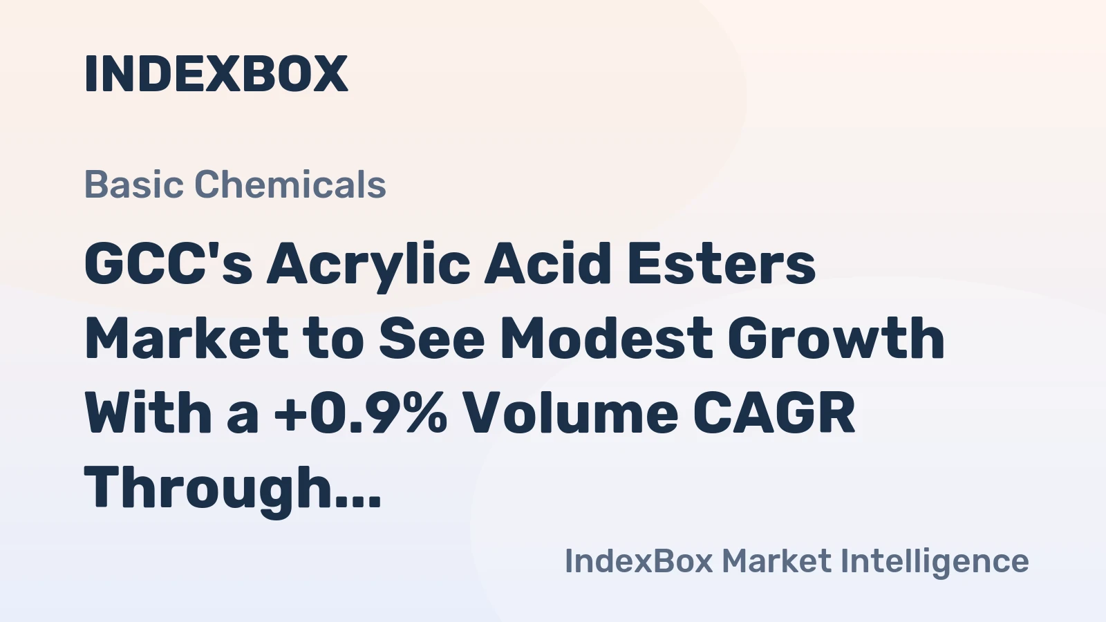 GCC's Acrylic Acid Esters Market to See Modest Growth With a +0.9% Volume CAGR Through 2035