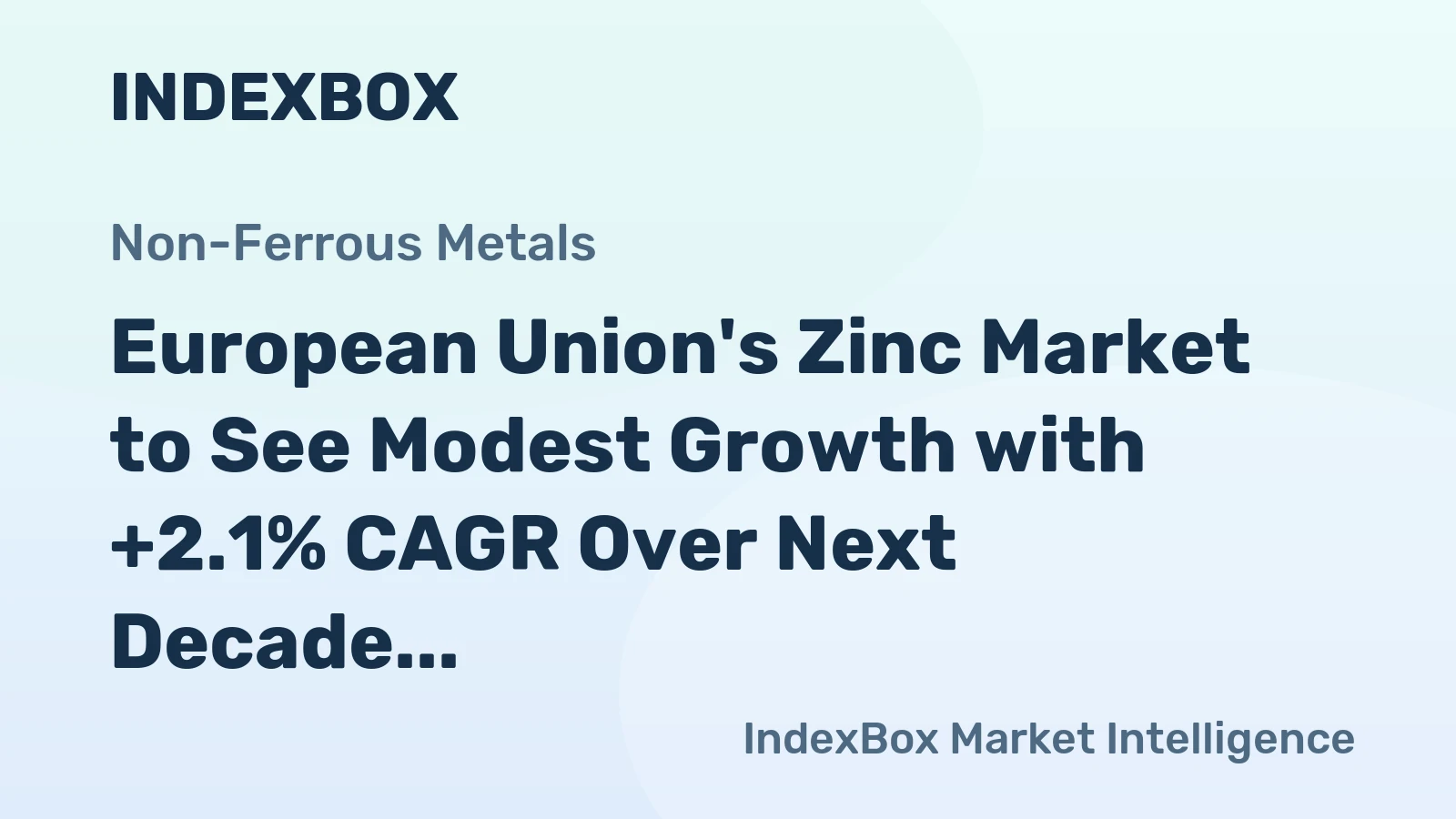 European Union's Zinc Market to See Modest Growth with +2.1% CAGR Over Next Decade