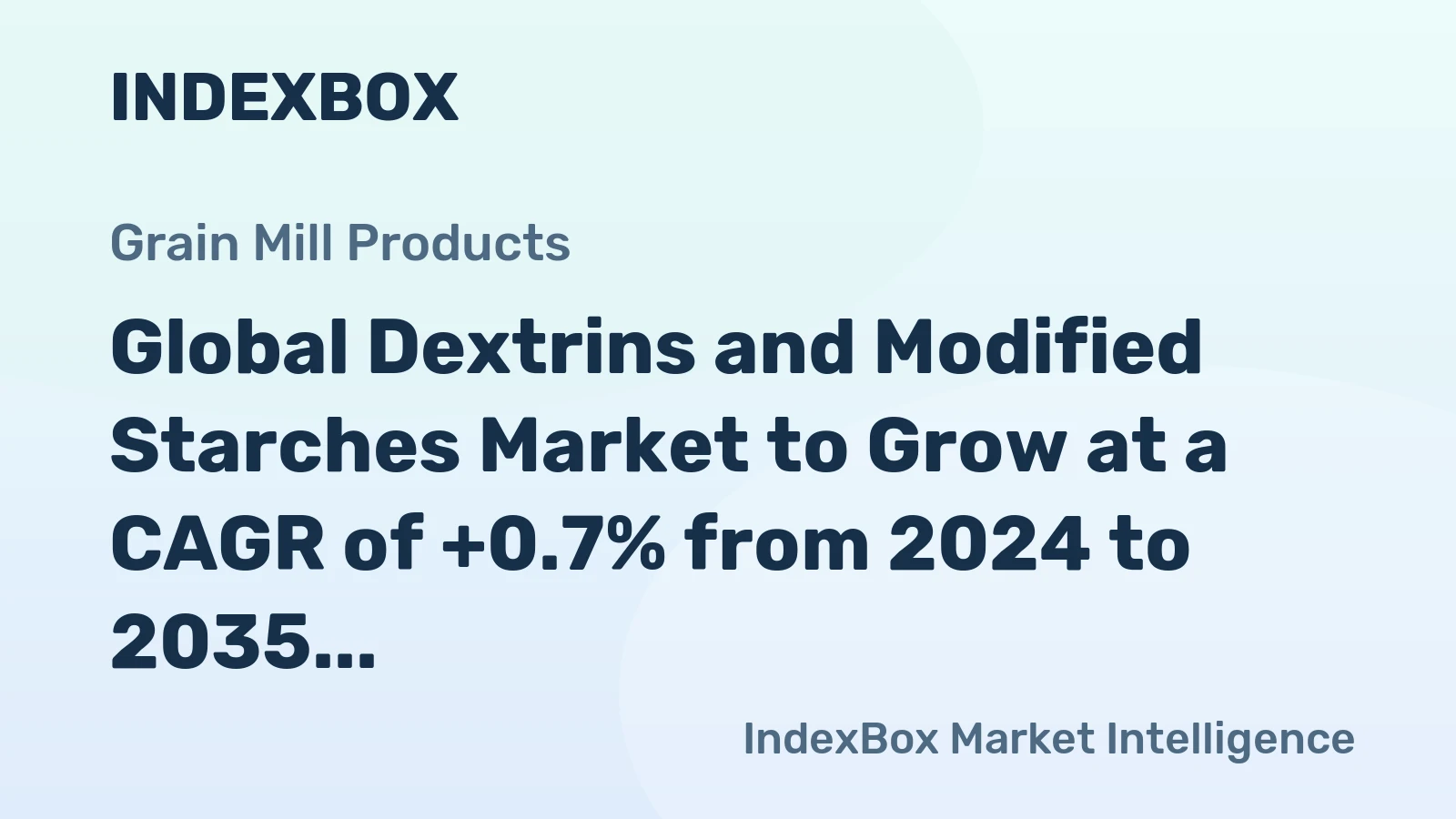 Global Dextrins and Modified Starches Market to Grow at a CAGR of +0.7% from 2024 to 2035