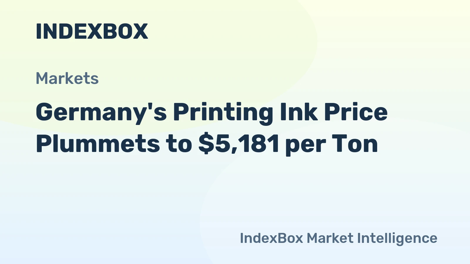 Germany's Printing Ink Price Plummets to $5,181 per Ton